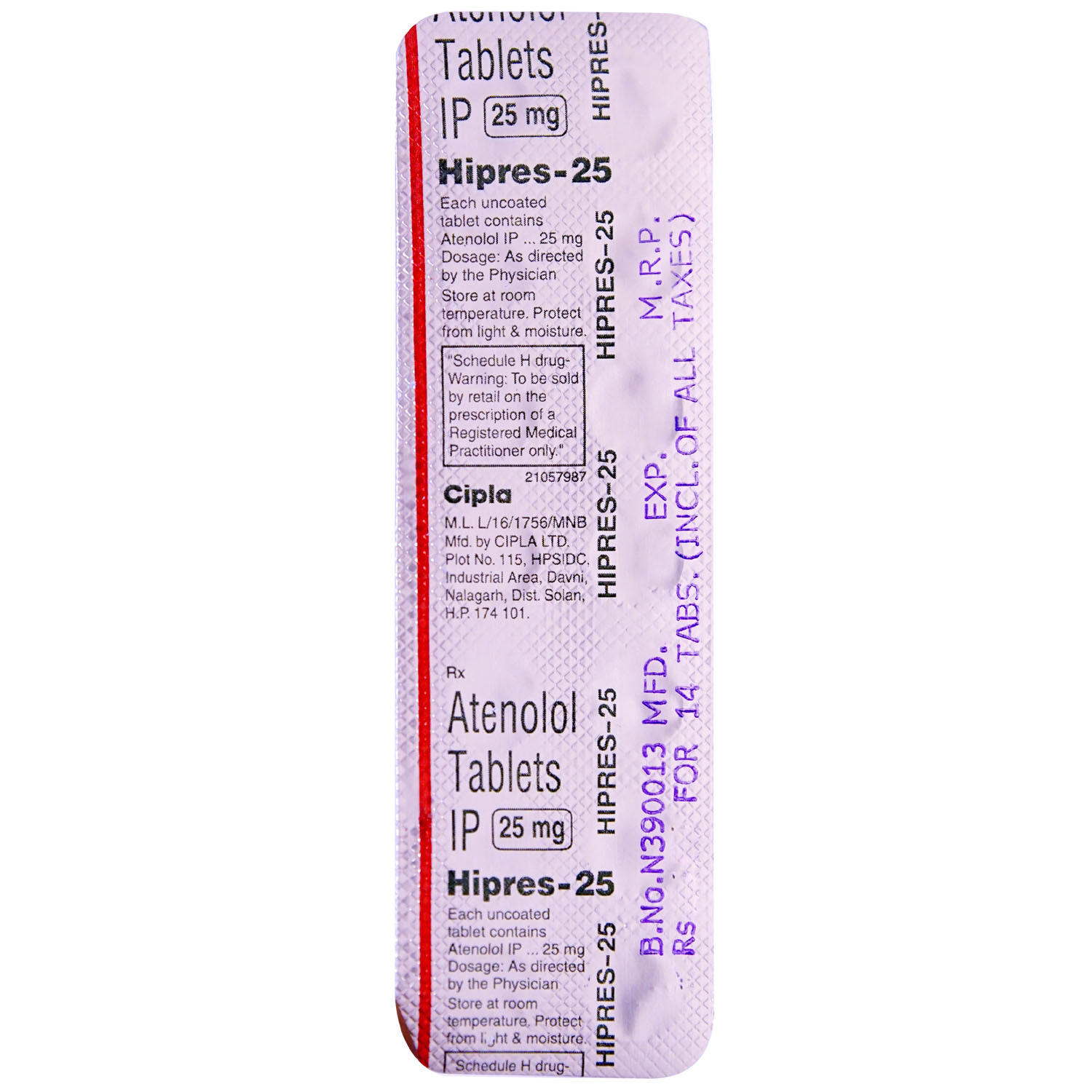 Hipres 25 Tablet 14's Price, Uses, Side Effects, Composition - Apollo ...