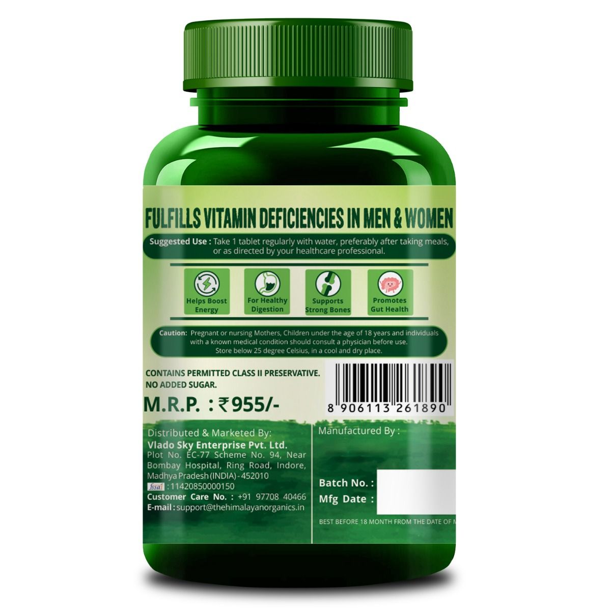 Himalayan Organics Multivitamin with Probiotics, 180 Tablets Price ...