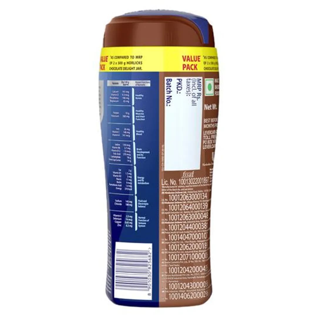 Horlicks Chocolate Flavour Nutritional Drink Powder, 1 Kg Jar Price ...