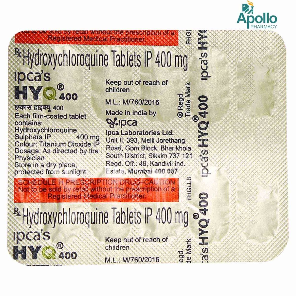 HYQ 400 Tablet 10's Price, Uses, Side Effects, Composition - Apollo ...
