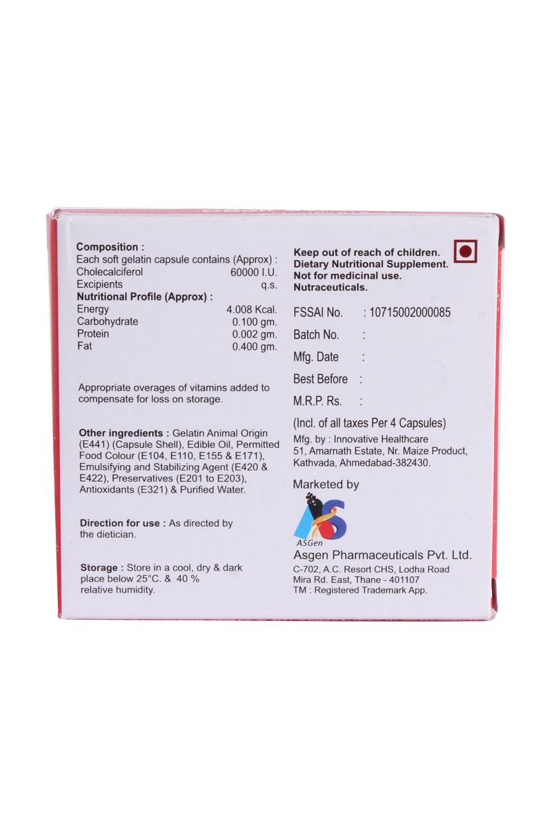 Dbon 60K Soft Gelatin Capsule 4's Price, Uses, Side Effects ...