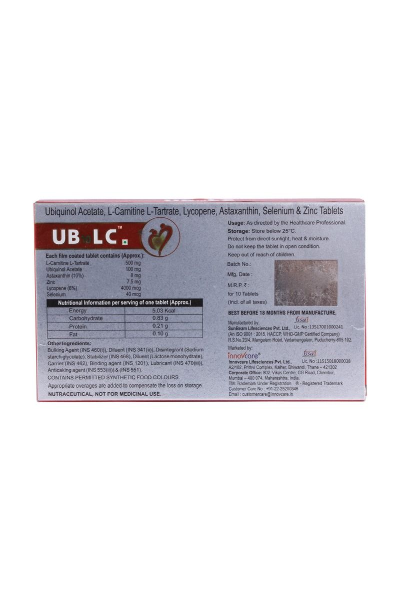 UB 10 LC Softgel Capsule 10's Price, Uses, Side Effects, Composition ...