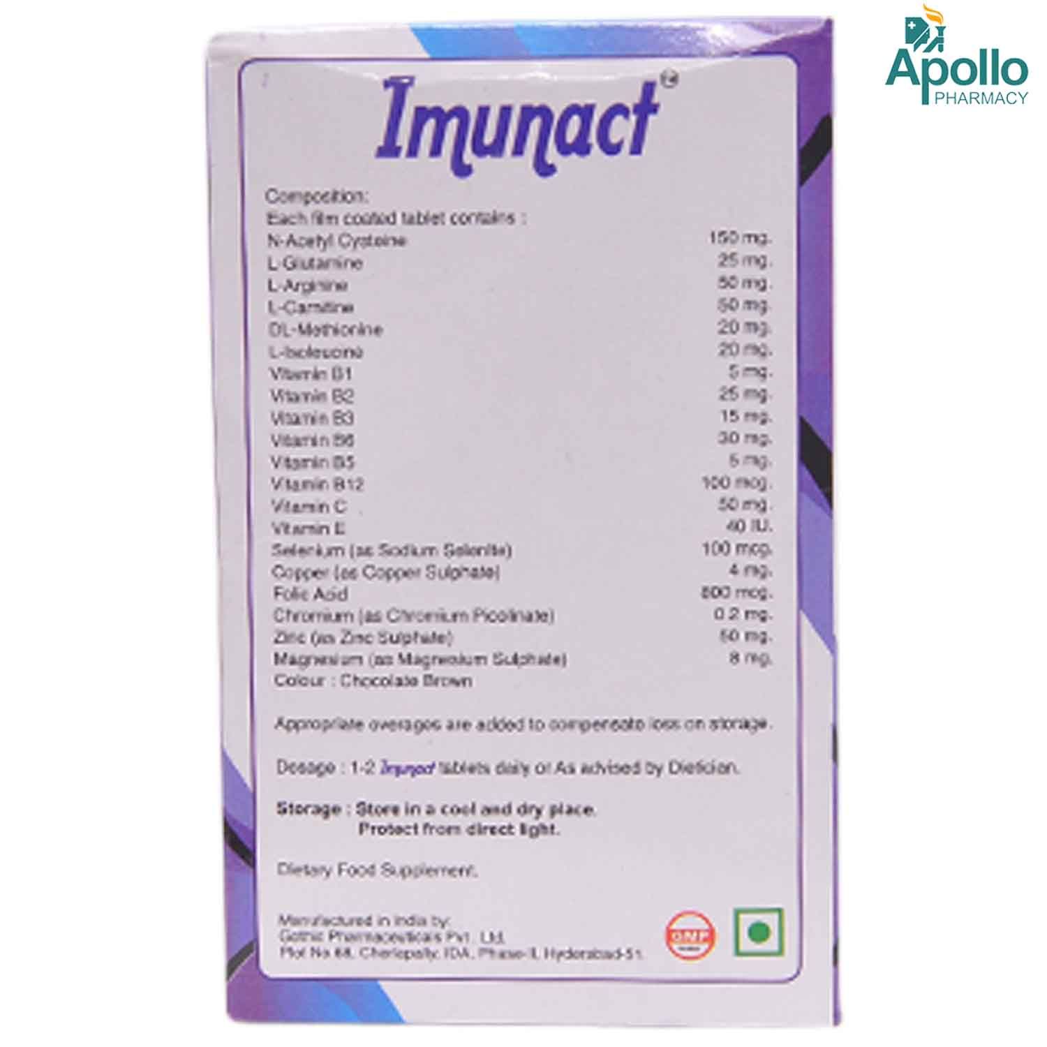 IMUNACT TABLET 15'S Price, Uses, Side Effects, Composition - Apollo ...