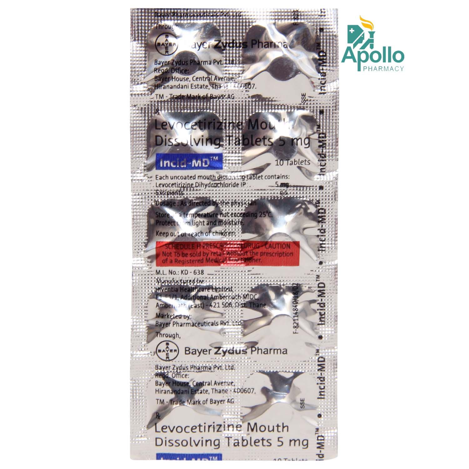 Incid-MD Tablet 10's Price, Uses, Side Effects, Composition - Apollo ...