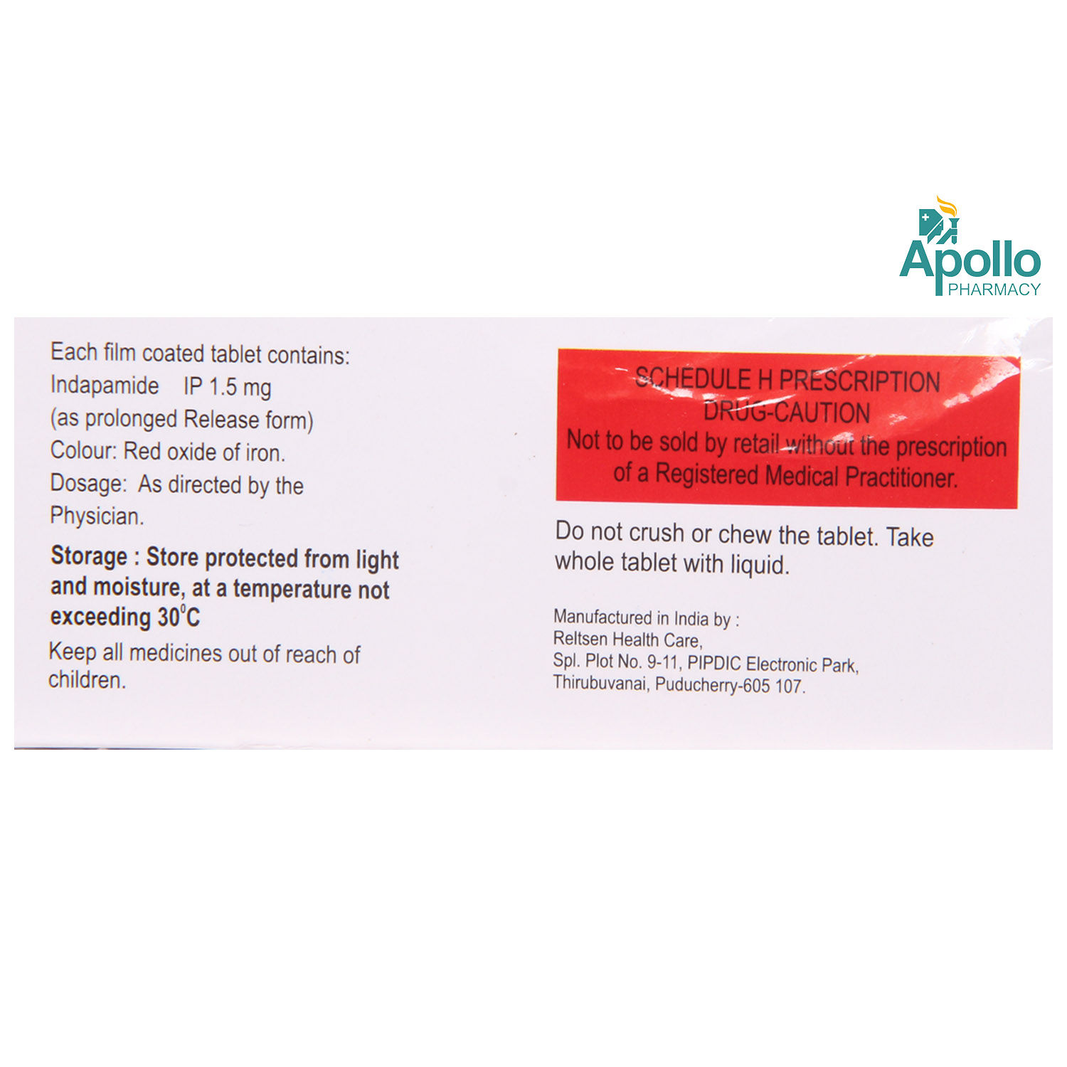 IND SR TABLET Price, Uses, Side Effects, Composition - Apollo Pharmacy