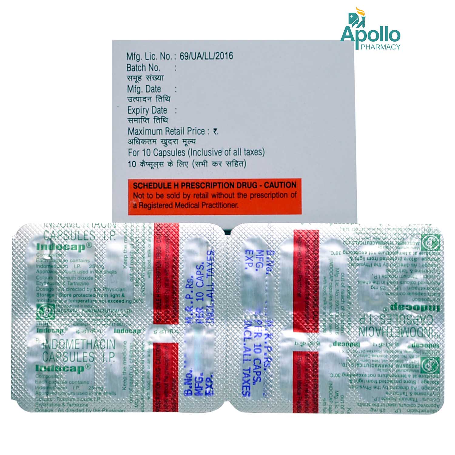 Indocap Capsule 10's Price, Uses, Side Effects, Composition - Apollo ...