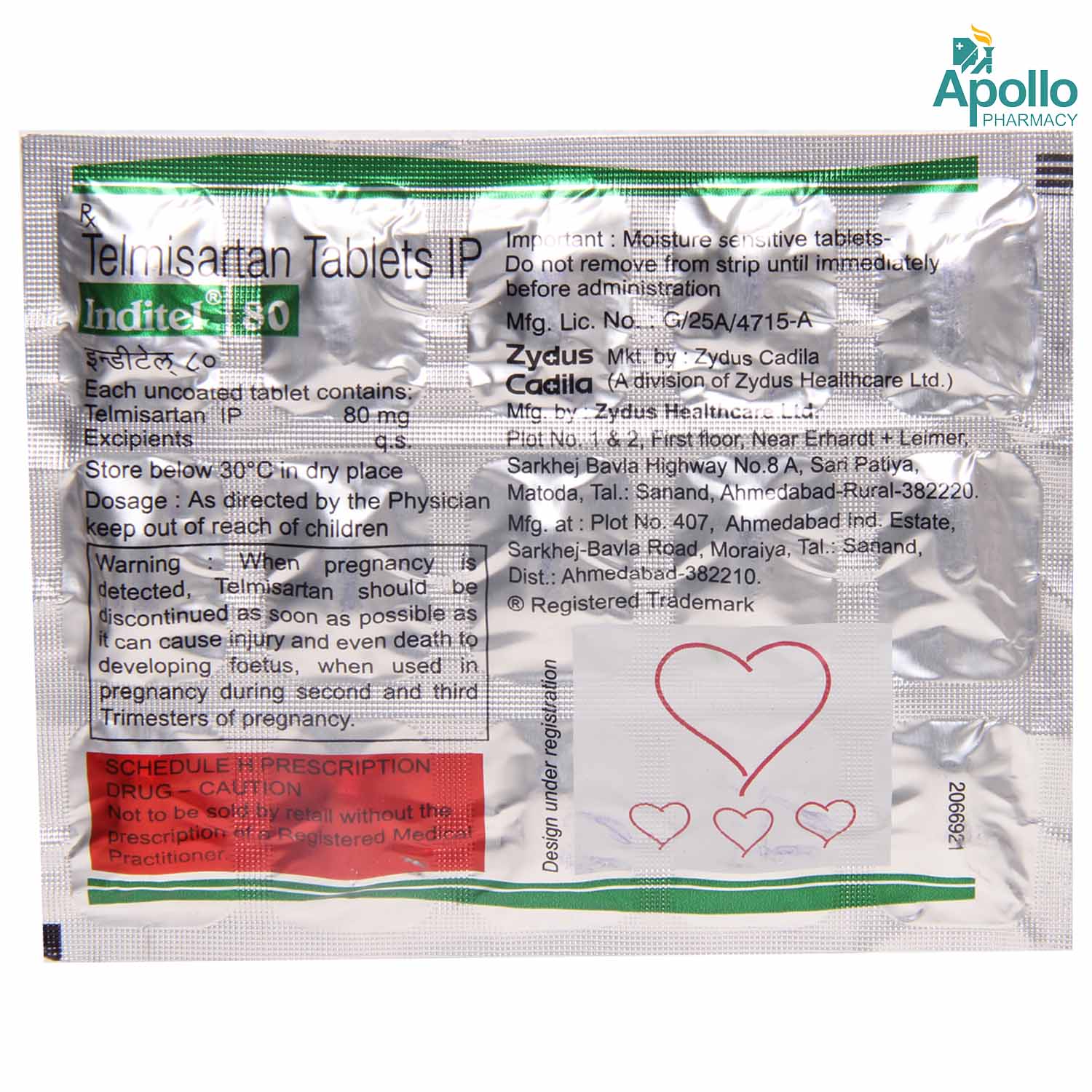 Inditel 80 Tablet 15's Price, Uses, Side Effects, Composition - Apollo ...