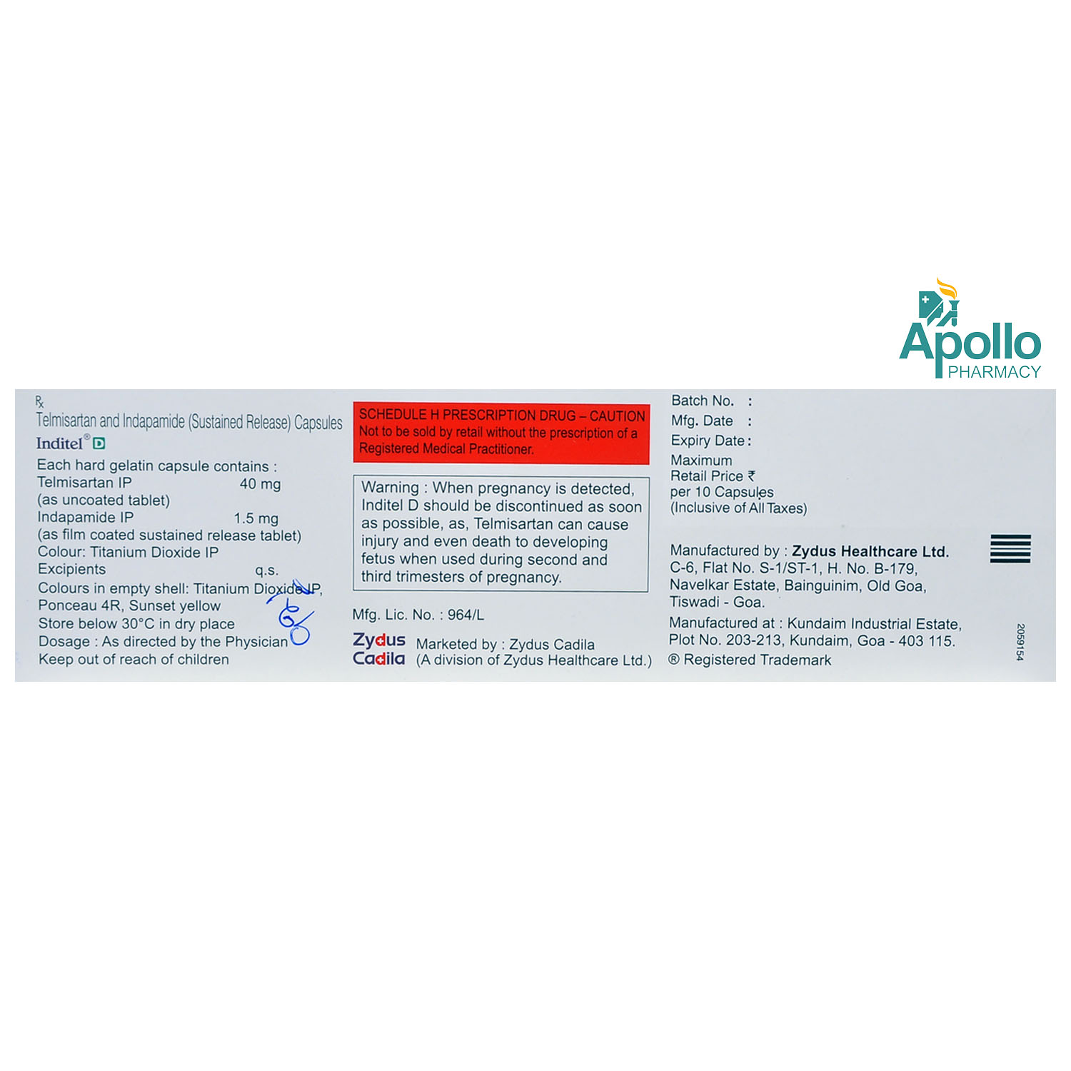 Inditel D Capsule 10's Price, Uses, Side Effects, Composition - Apollo ...