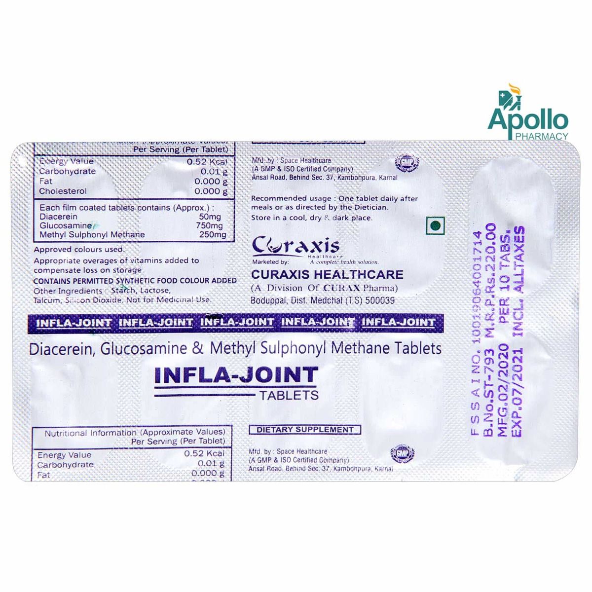 Infla-Joint Tablet 10's Price, Uses, Side Effects, Composition - Apollo ...