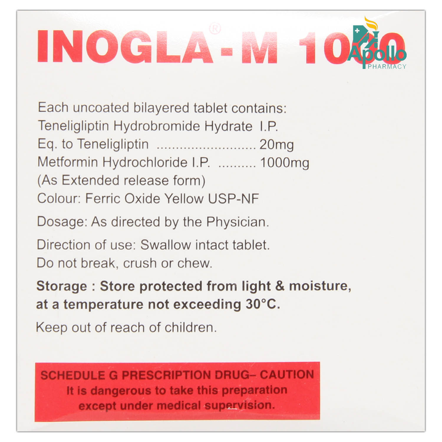Inogla-M 1000 Tablet 10's Price, Uses, Side Effects, Composition ...