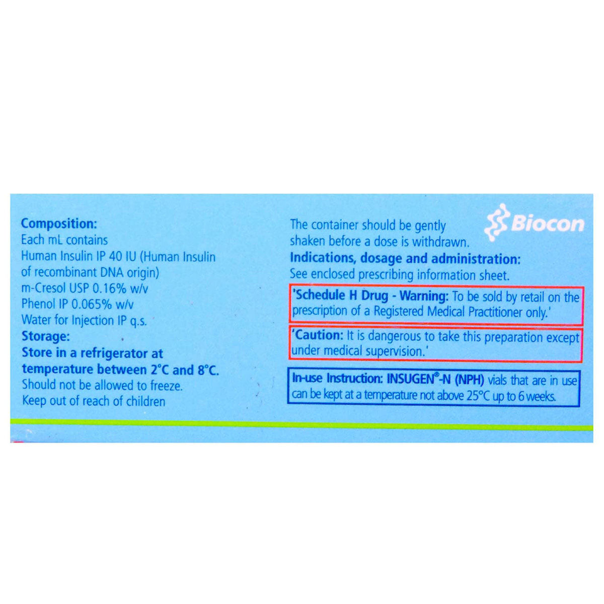 Insugen-N 40IU/ml Injection 10 ml Price, Uses, Side Effects, Composition - Apollo Pharmacy