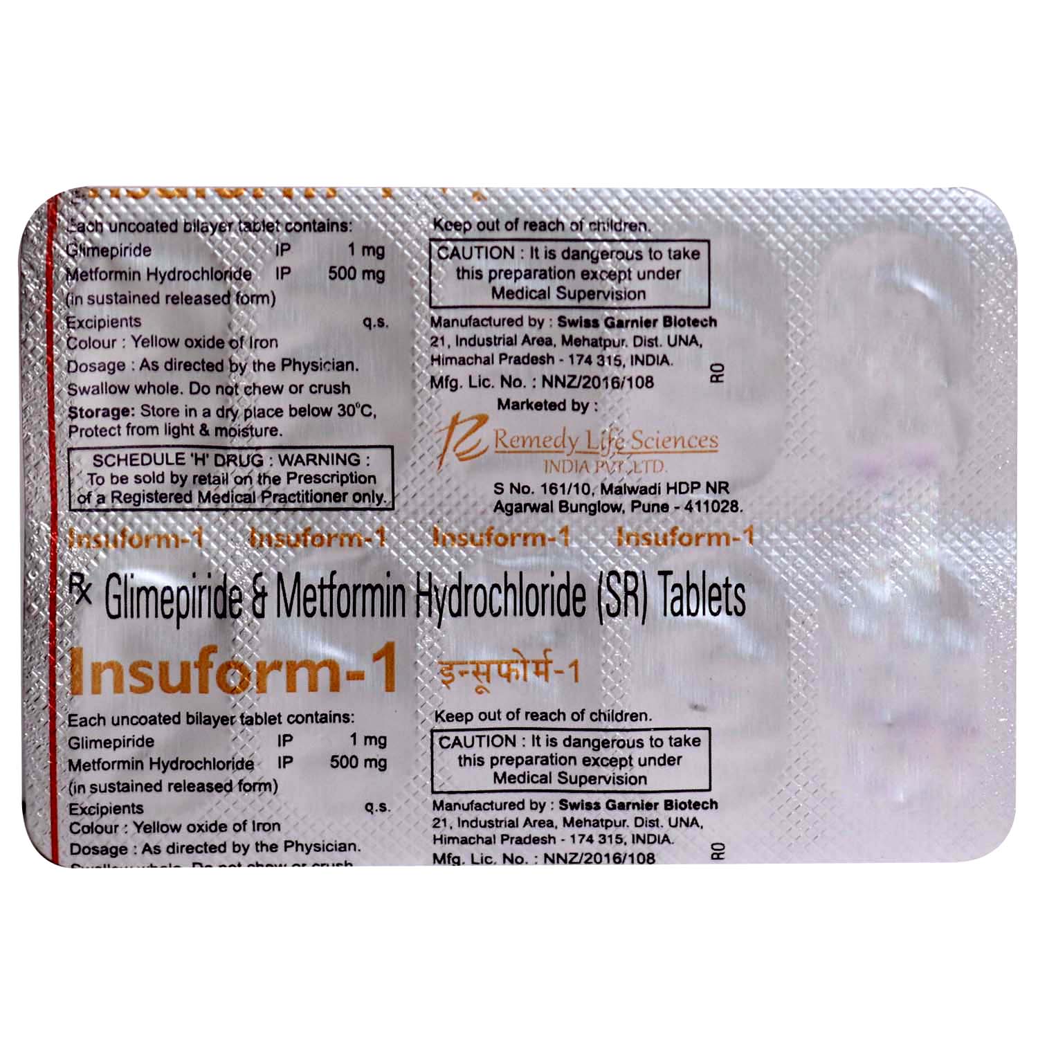 Insuform 1 Tablet 10's Price, Uses, Side Effects, Composition - Apollo ...
