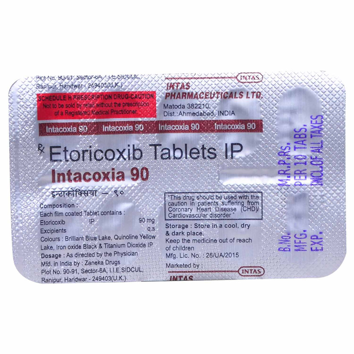 Intacoxia 90 Tablet 10's Price, Uses, Side Effects, Composition ...