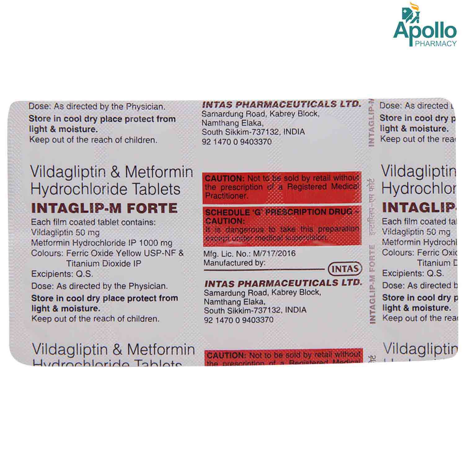 Intaglip-M Forte Tablet 10's Price, Uses, Side Effects, Composition ...
