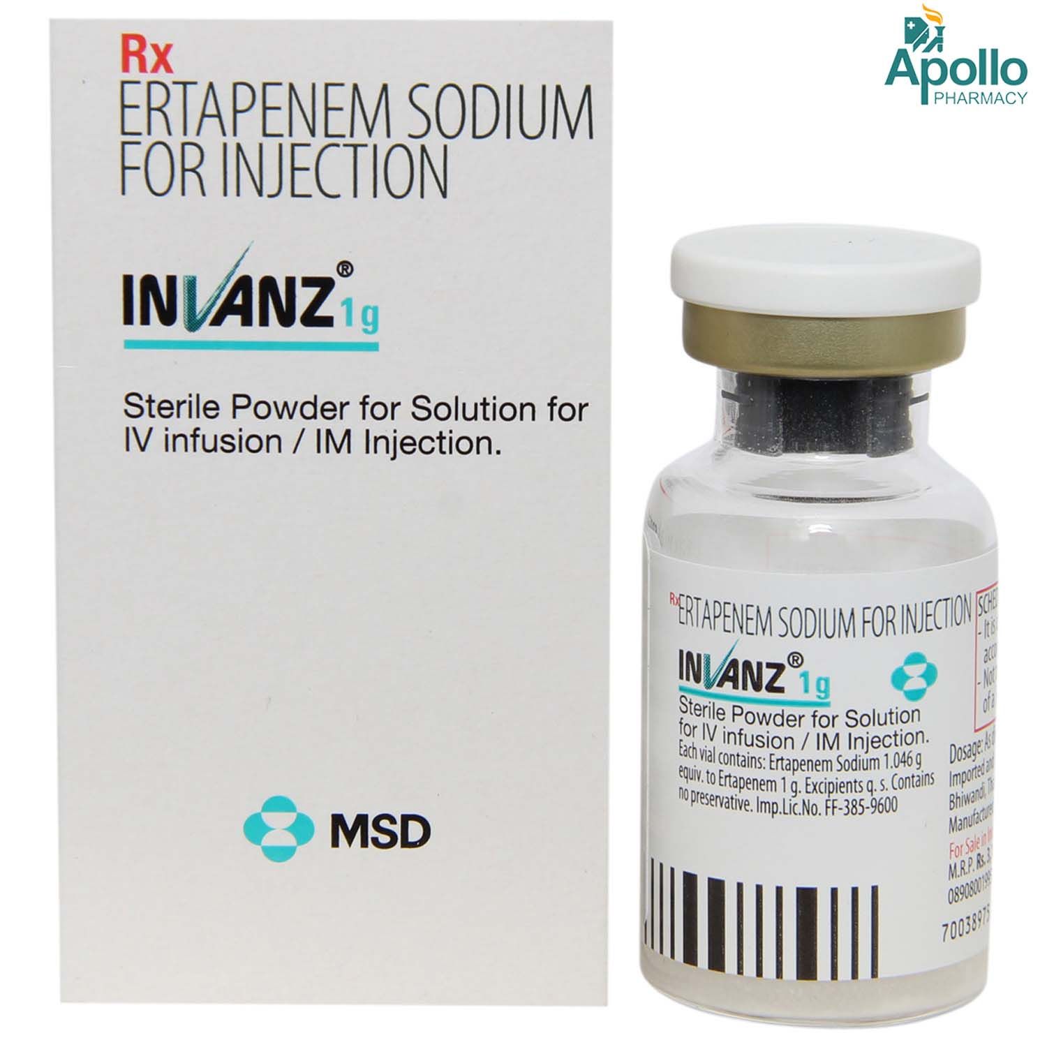 Invanz 1gm Injection 1's Price, Uses, Side Effects, Composition ...