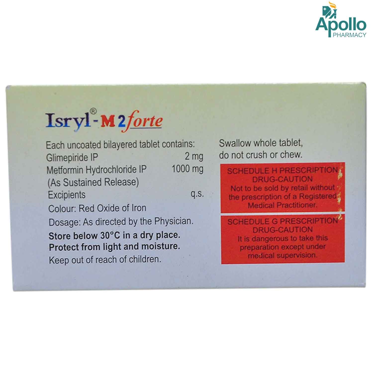 Isryl-M 2 Forte Tablet 15's Price, Uses, Side Effects, Composition ...