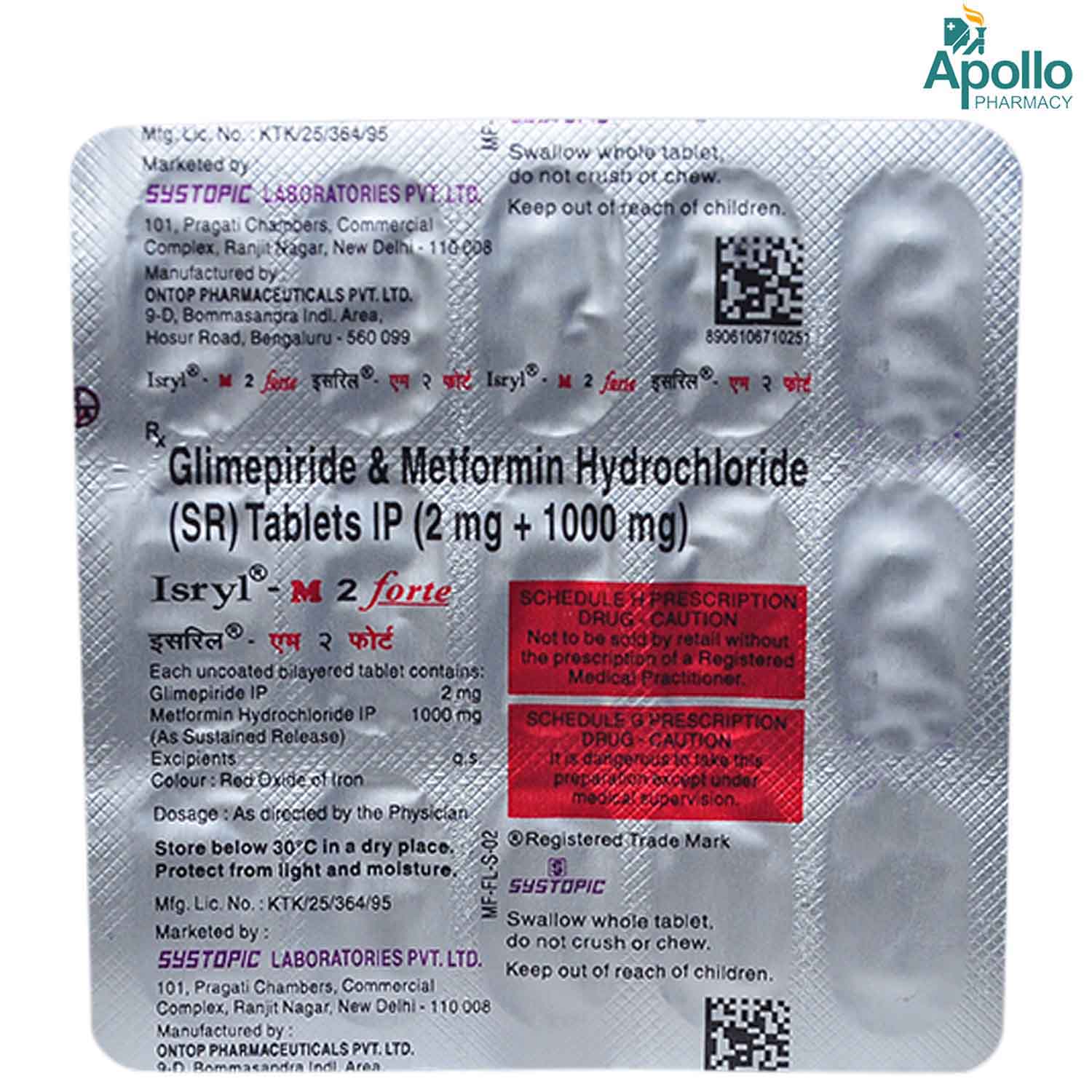 Isryl-M 2 Forte Tablet 15's Price, Uses, Side Effects, Composition ...