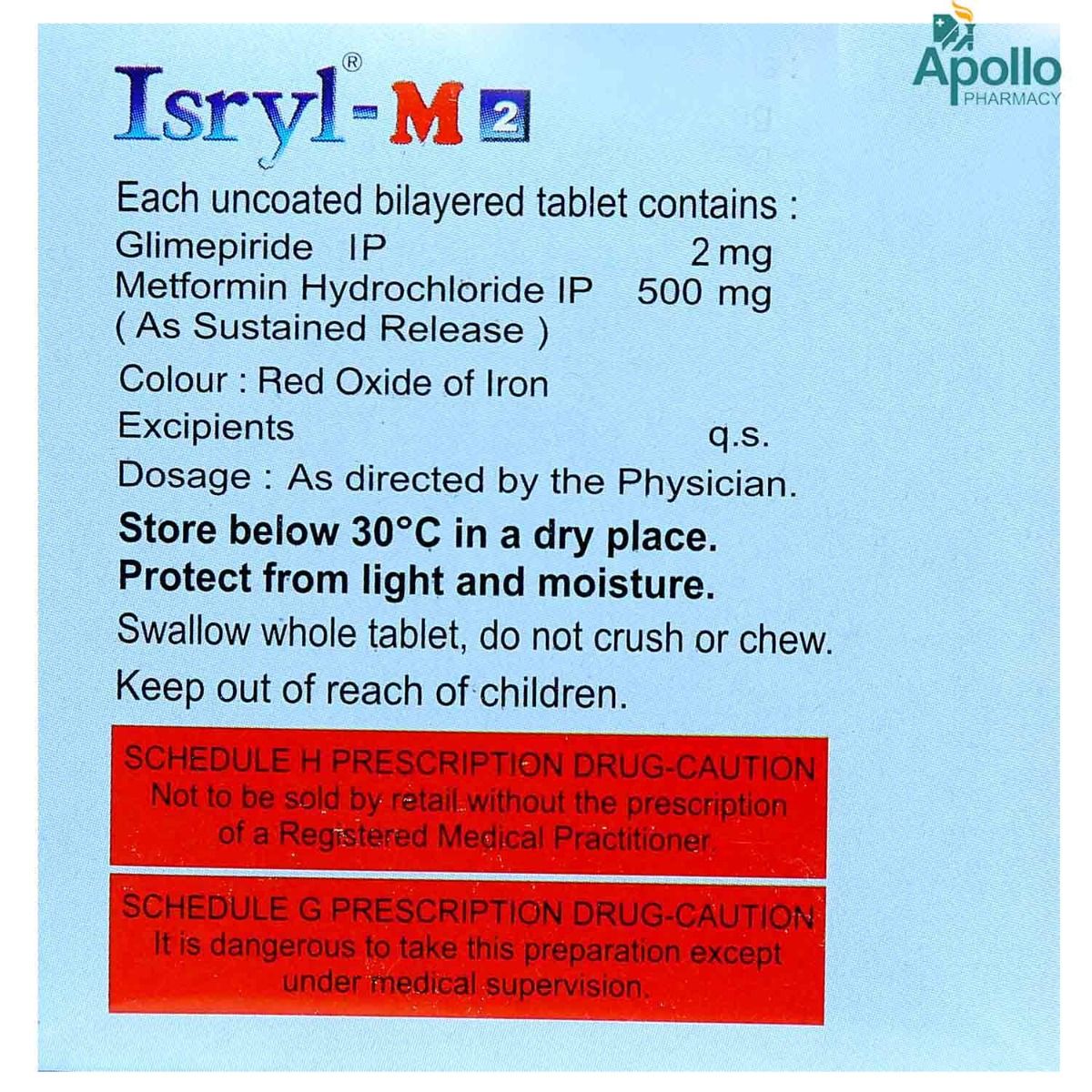 Isryl-M 2 Tablet 15's Price, Uses, Side Effects, Composition - Apollo ...