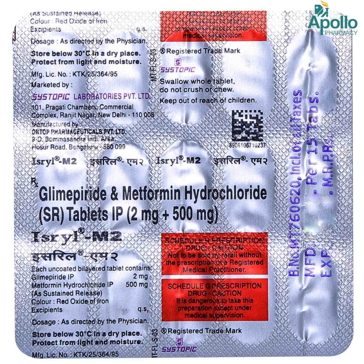 Isryl-M 2 Tablet 15's Price, Uses, Side Effects, Composition - Apollo ...