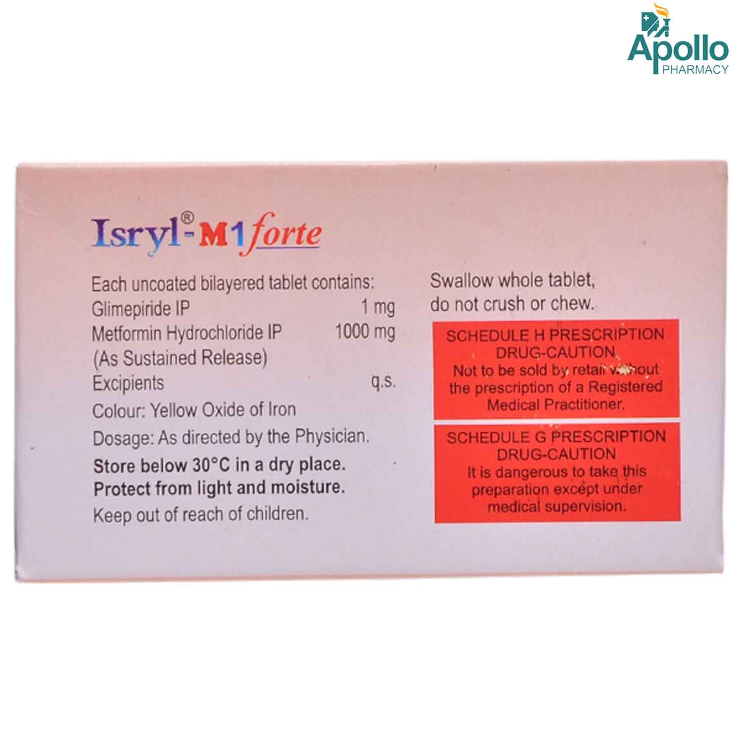 ISRYL M 1MG FORTE TABLET 15'S Price, Uses, Side Effects, Composition ...