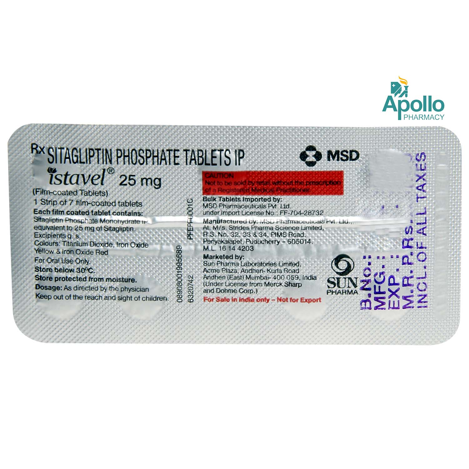 Istavel 25 Tablet 7's Price, Uses, Side Effects, Composition - Apollo ...