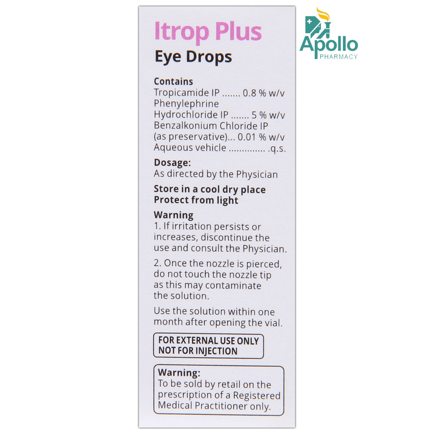 Itrop Plus Eye Drops 5 ml Price, Uses, Side Effects, Composition ...