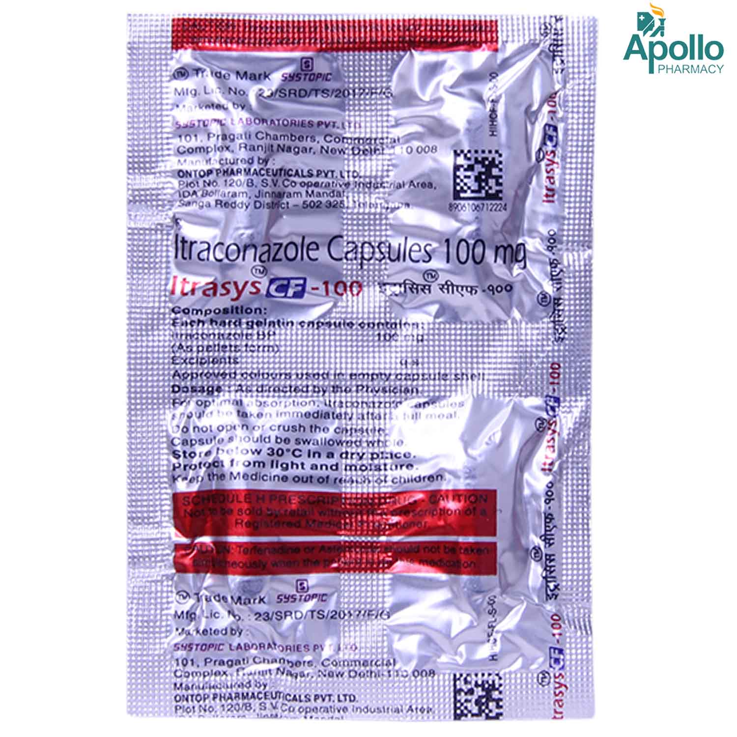 Itrasys CF 100 Capsule 4's Price, Uses, Side Effects, Composition ...