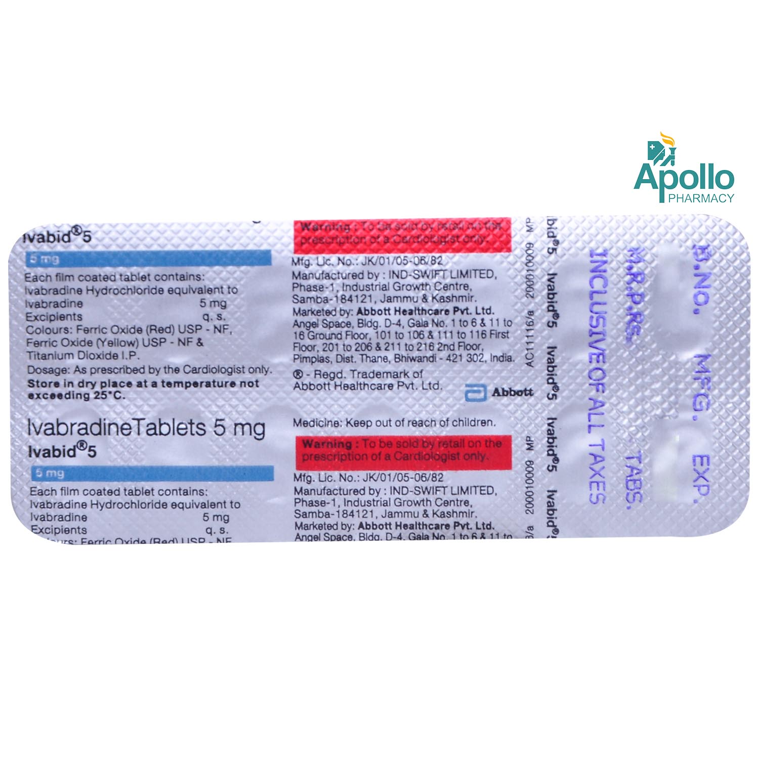 Ivabid 5 Tablet 14's Price, Uses, Side Effects, Composition - Apollo ...