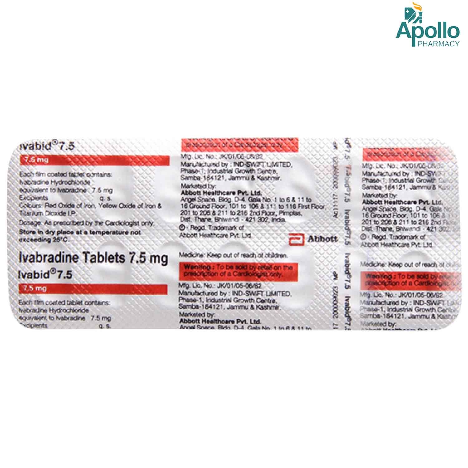 Ivabid 7.5mg Tablet 14's Price, Uses, Side Effects, Composition ...