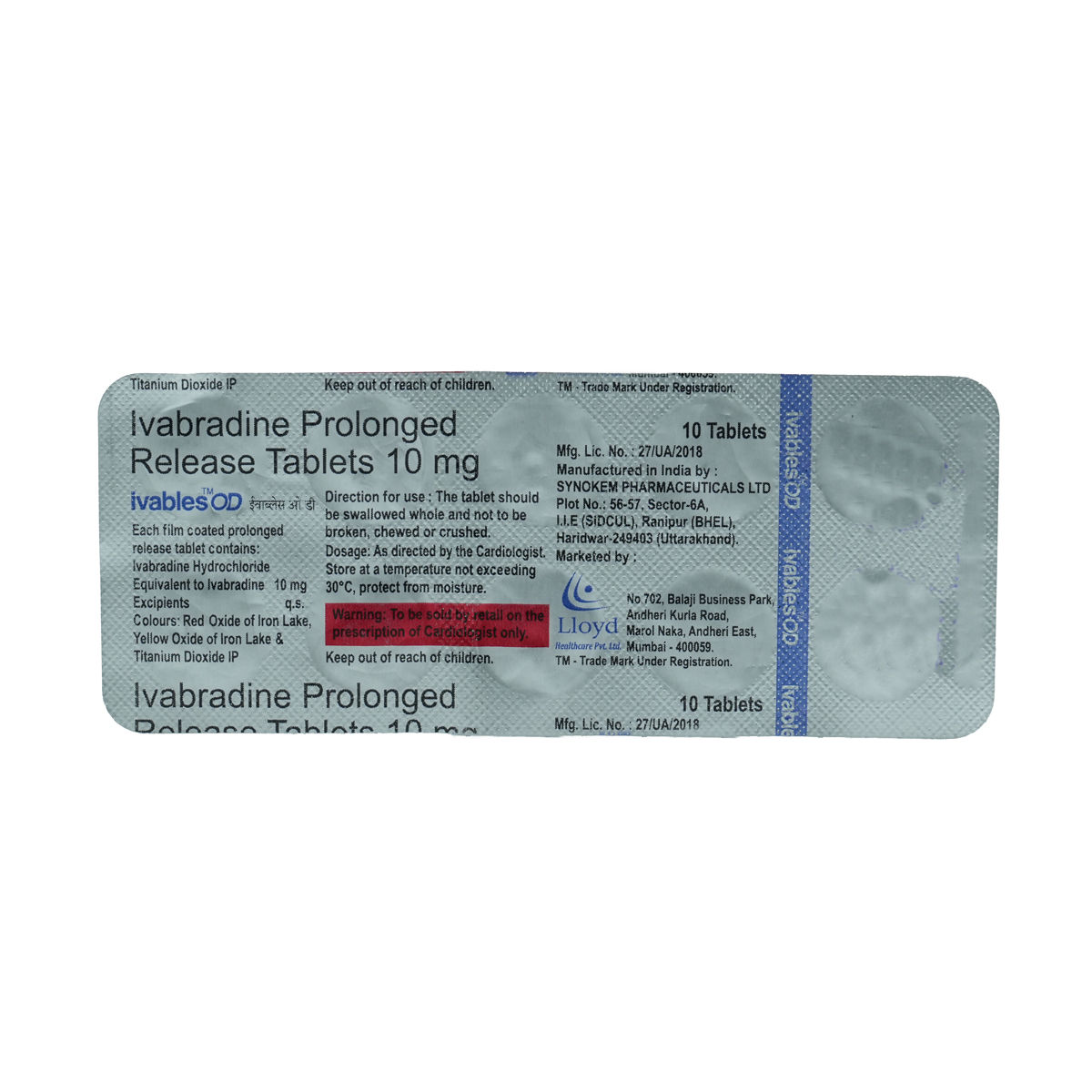 IVABLES OD 10 TABLETS 10'S Price, Uses, Side Effects, Composition ...