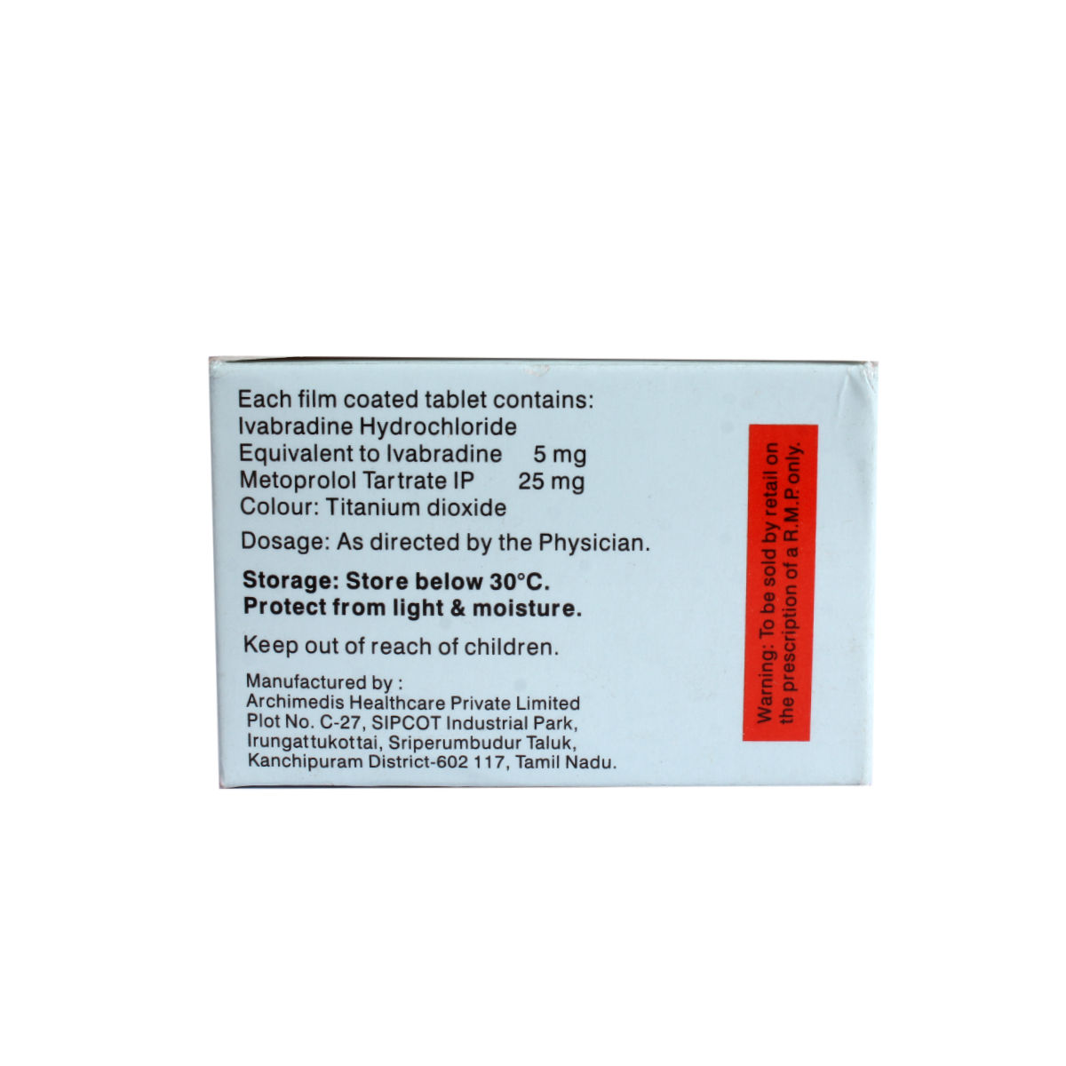 Ivabrad M 5/25 Tablet 10's Price, Uses, Side Effects, Composition ...