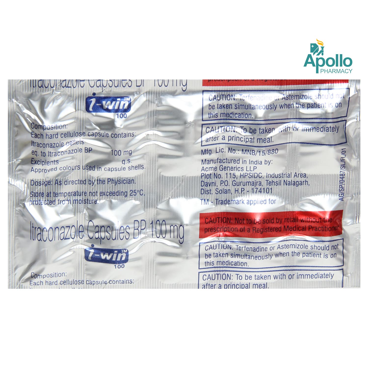 I Win 100 Capsule 10's Price, Uses, Side Effects, Composition - Apollo ...