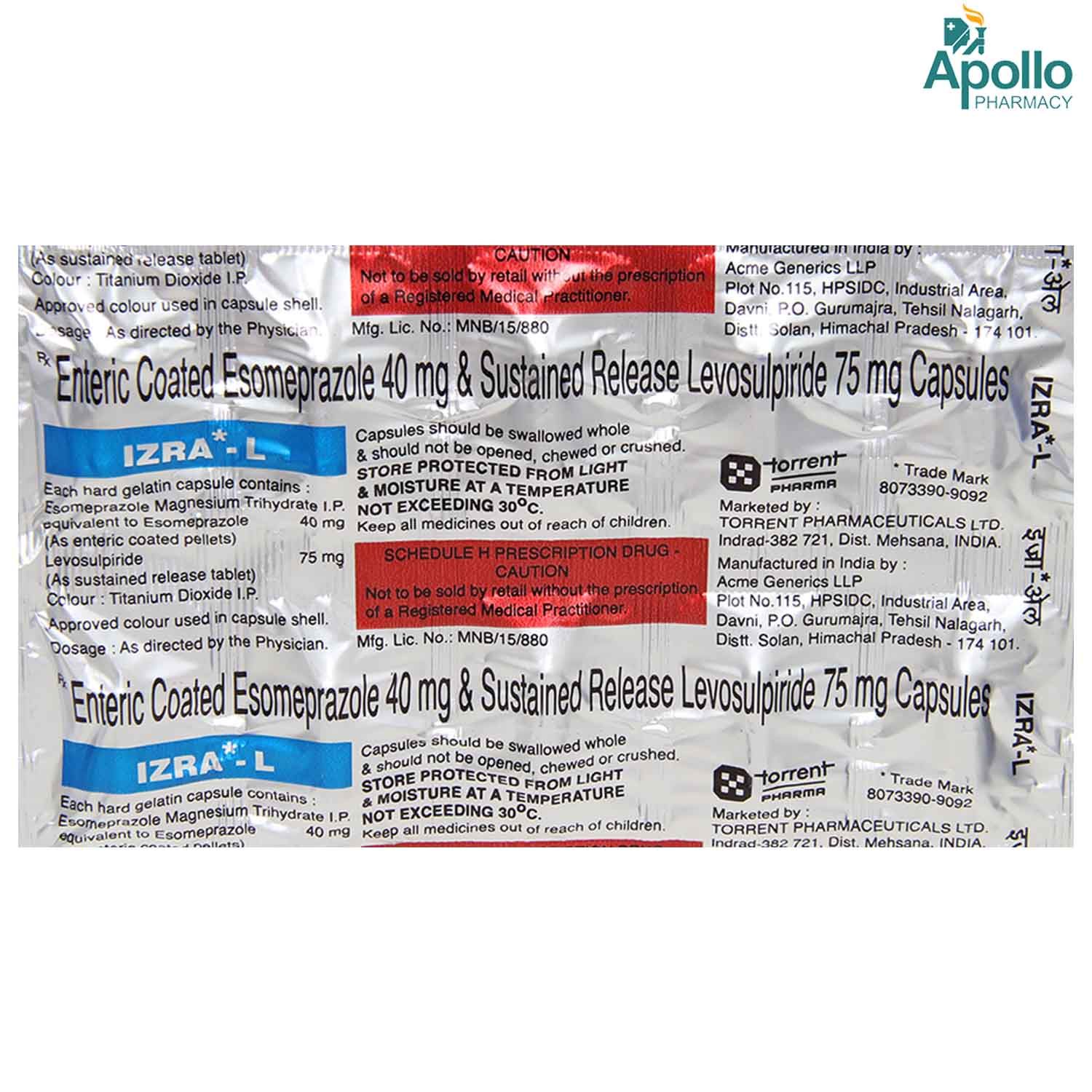 Izra-L Capsule 10's Price, Uses, Side Effects, Composition - Apollo ...