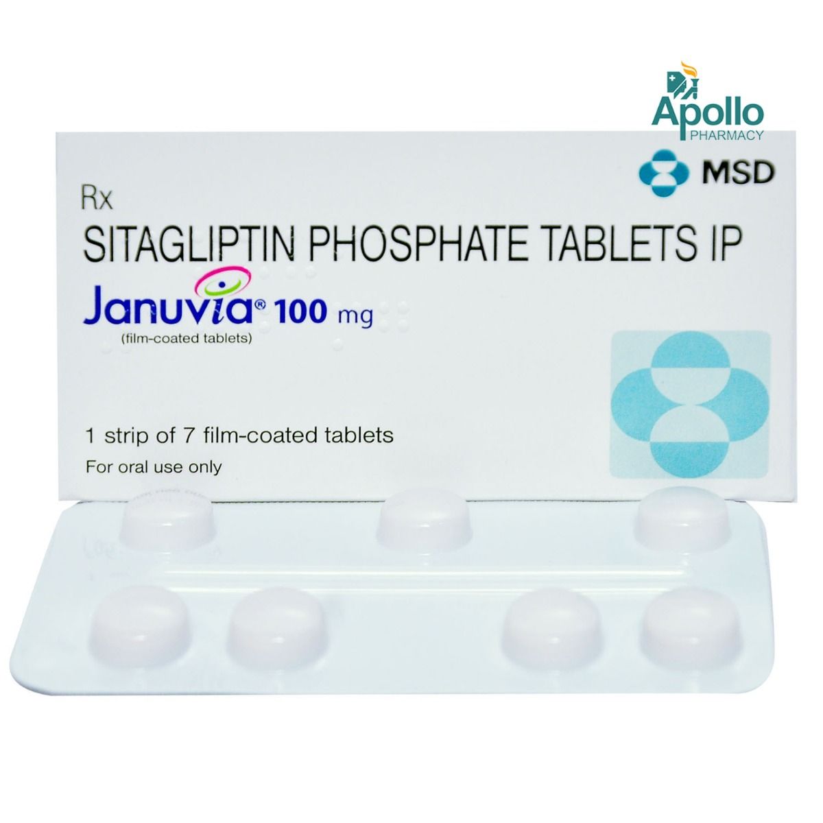 Januvia 100 mg Tablet 7's Price, Uses, Side Effects, Composition ...