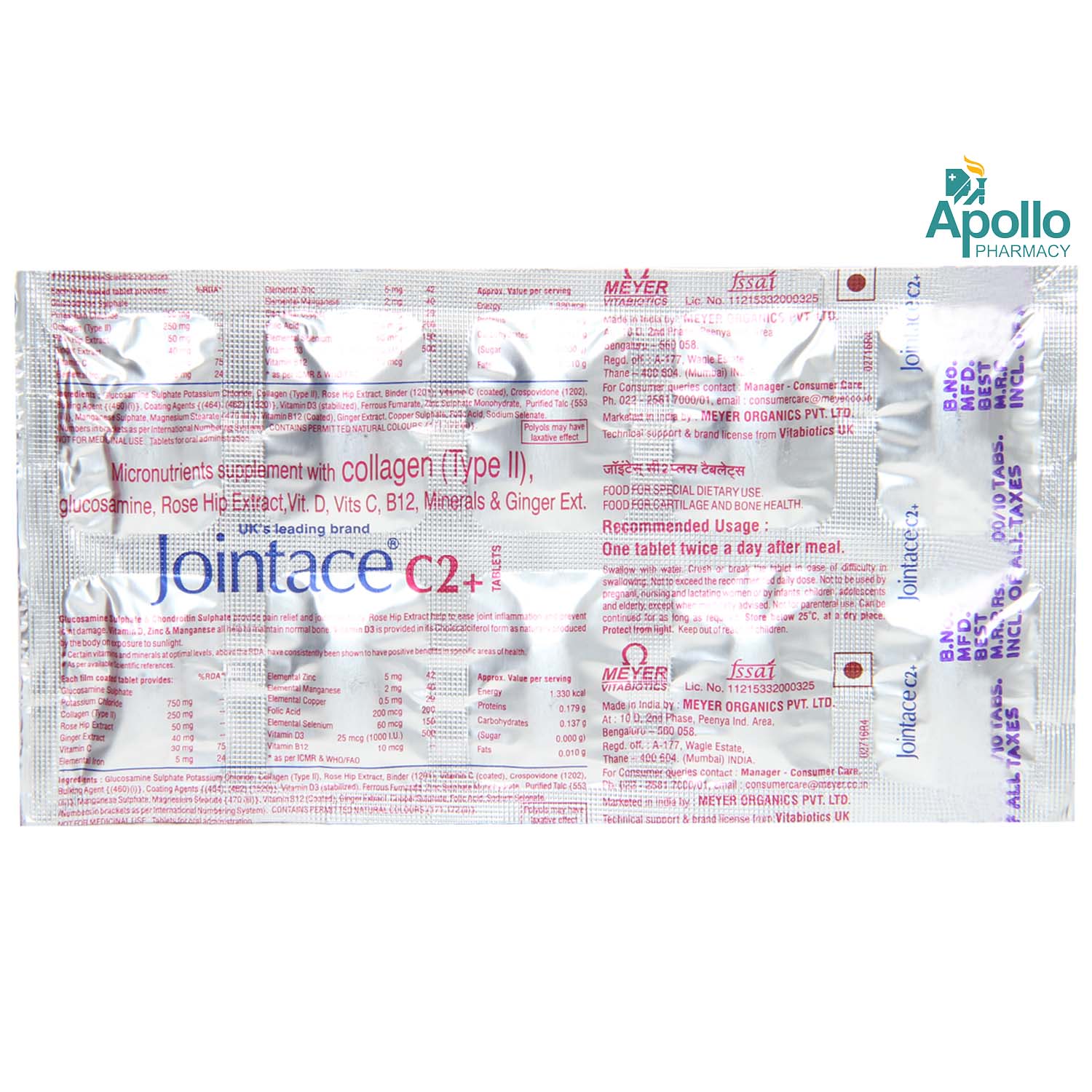 Jointace C2+ Tablets 10's Price, Uses, Side Effects, Composition ...