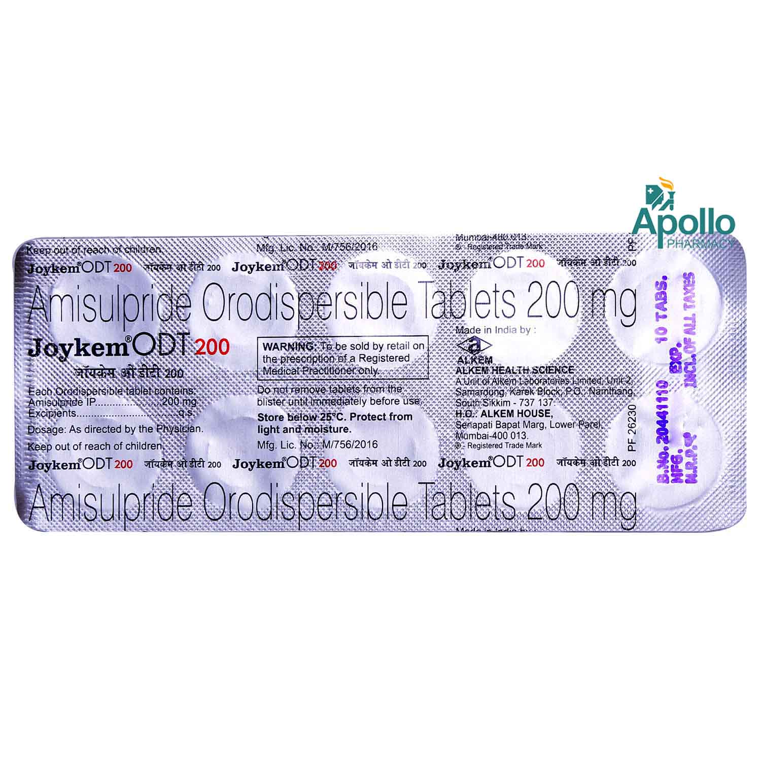 Joykem ODT 200 Tablet 10's Price, Uses, Side Effects, Composition ...