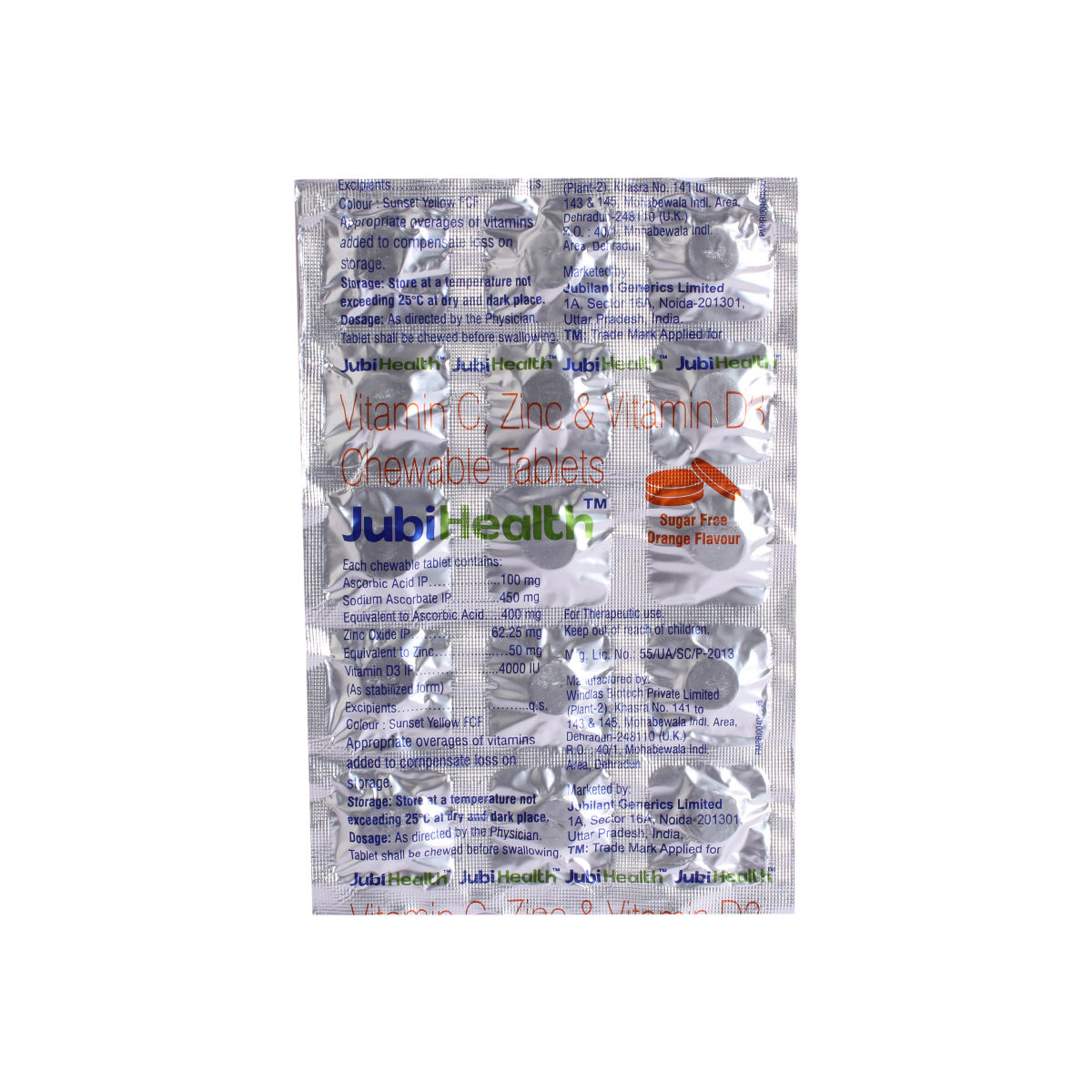 Jubihealth Sugar Free Orange Chew Tablet 15's Price, Uses, Side Effects ...