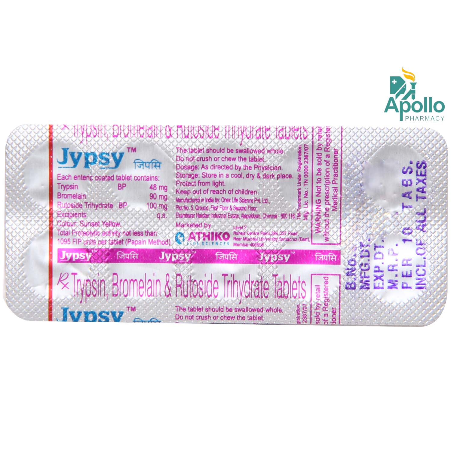 JYPSY TABLET 10'S Price, Uses, Side Effects, Composition - Apollo Pharmacy