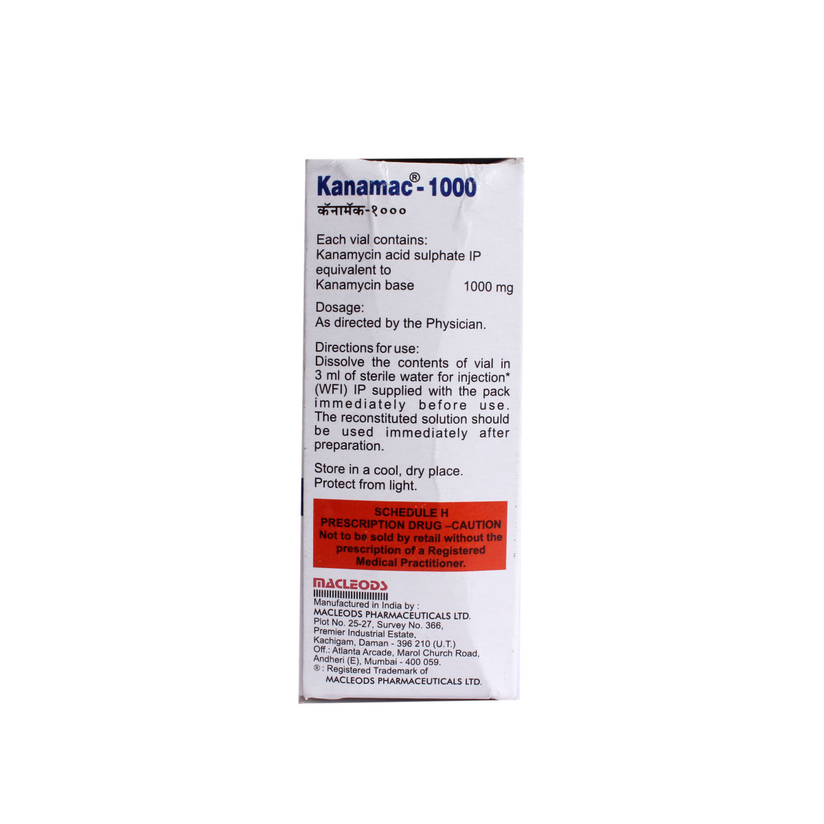 Kanamac 1000 mg Injection Price, Uses, Side Effects, Composition ...