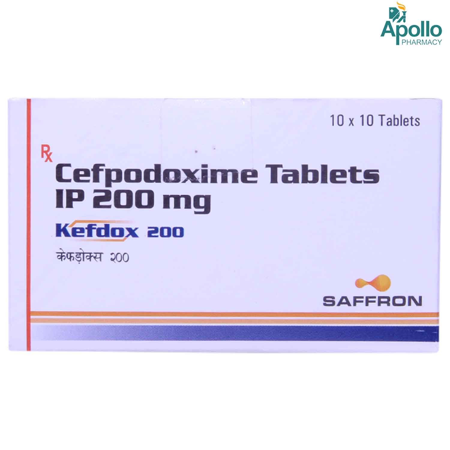 Kefdox 200 Tablet 10's Price, Uses, Side Effects, Composition - Apollo ...