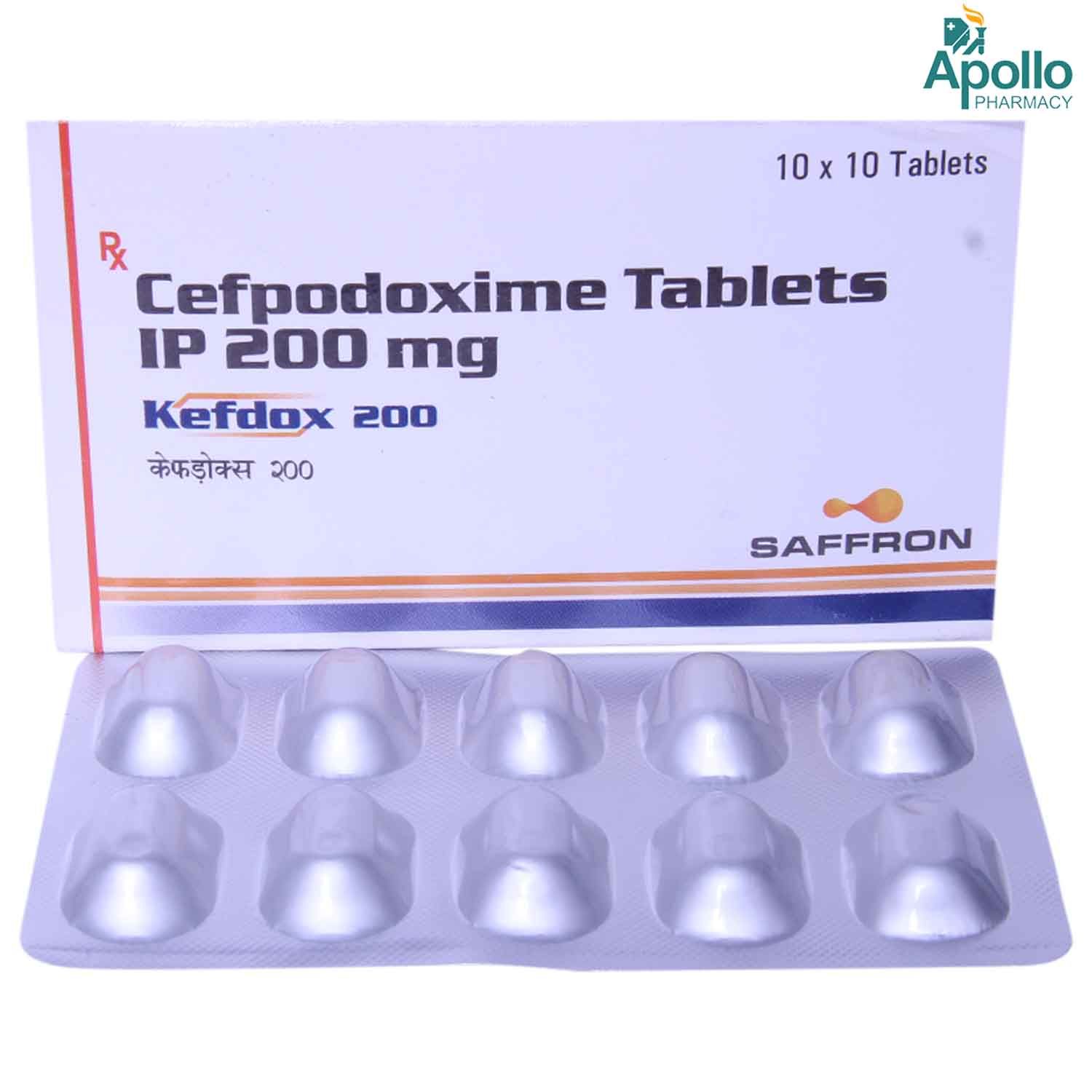 Kefdox 200 Tablet 10's Price, Uses, Side Effects, Composition - Apollo ...