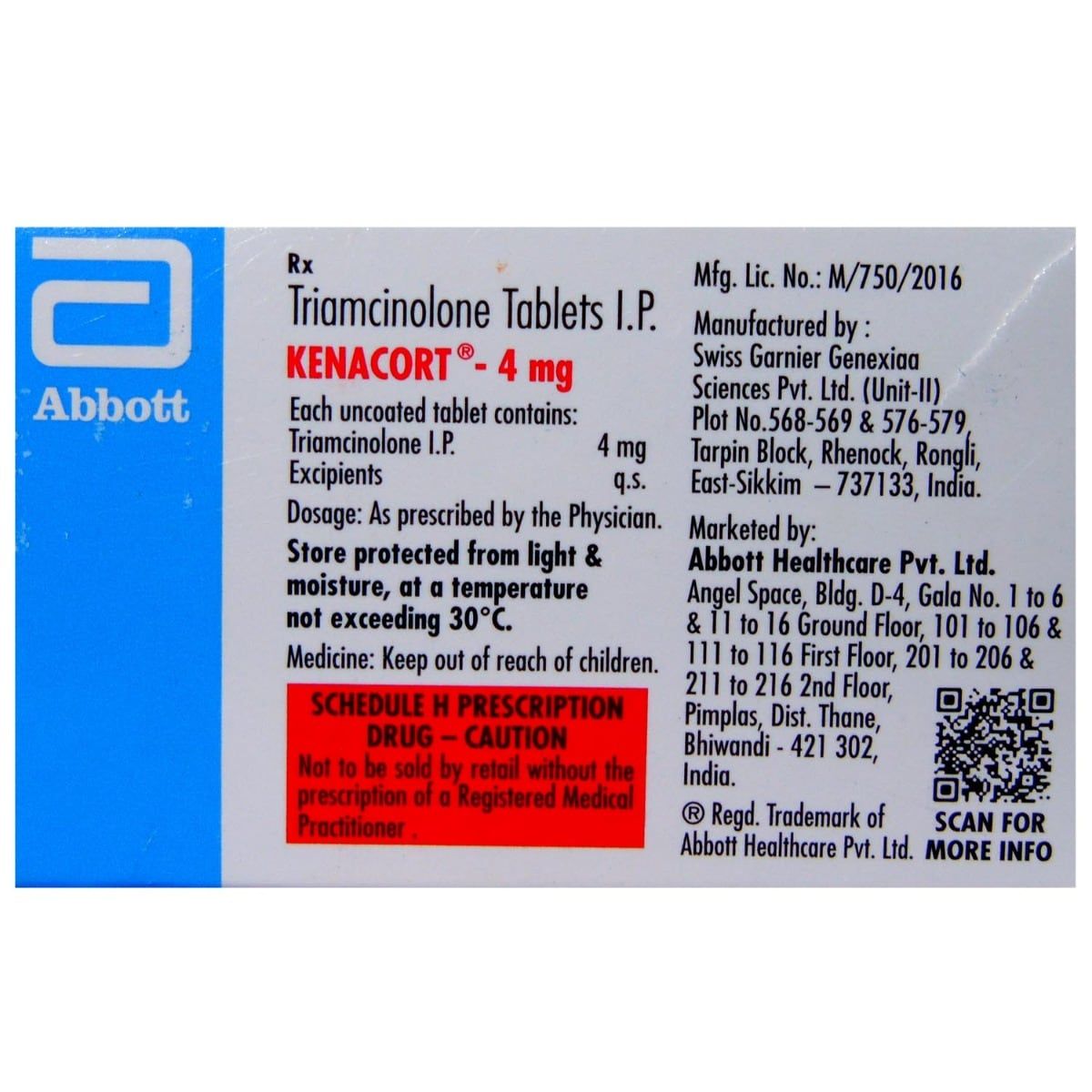 Kenacort-4 Tablet 15's Price, Uses, Side Effects, Composition - Apollo ...