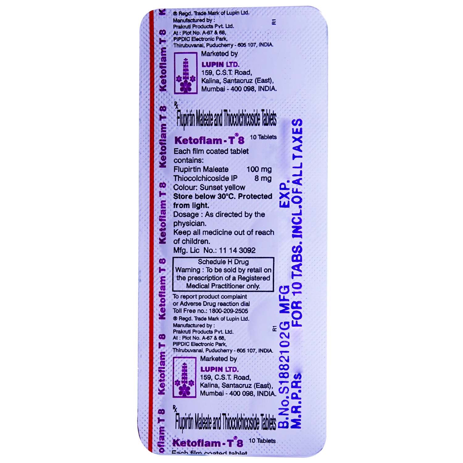 KETOFLAM T 8MG TABLET Price, Uses, Side Effects, Composition - Apollo ...