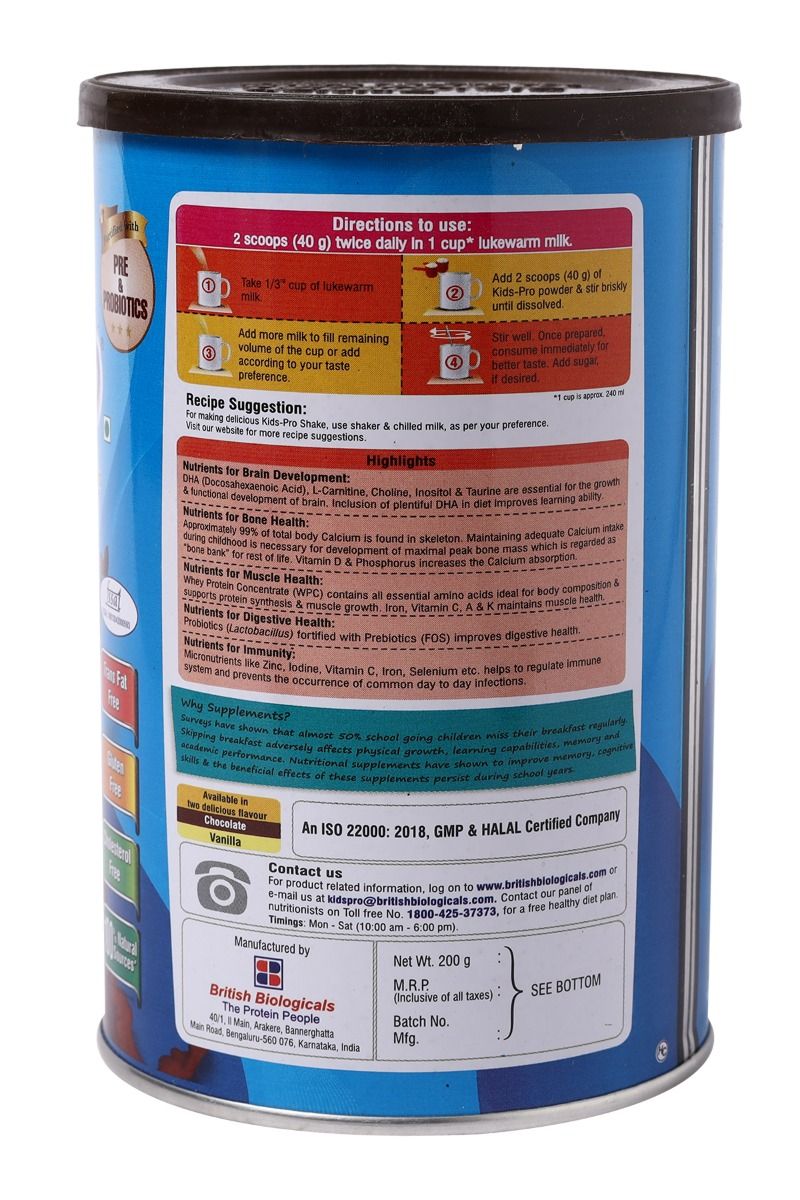 Kids - Pro Chocolate Flavour Powder, 200 gm Tin Price, Uses, Side ...