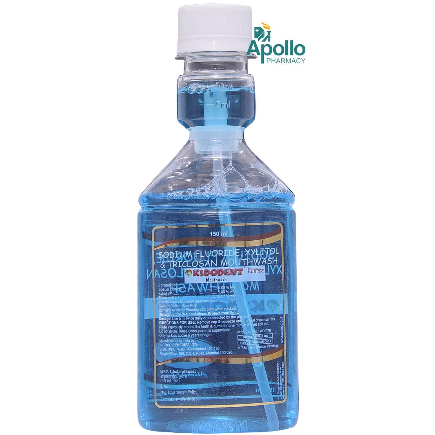 Kidodent Mouthwash 150 ml Price, Uses, Side Effects, Composition ...