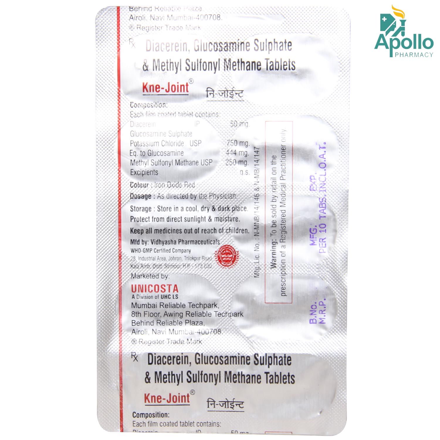 KNE JOINT TABLET 10'S Price, Uses, Side Effects, Composition - Apollo ...
