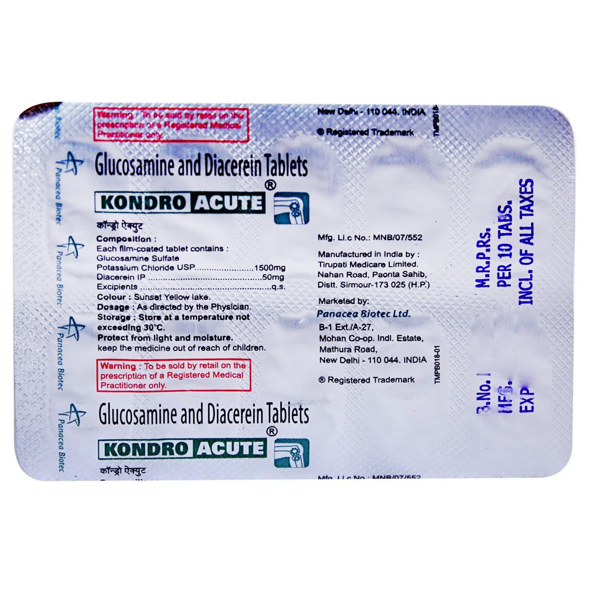 Kondro Acute Tablet 10's Price, Uses, Side Effects, Composition ...