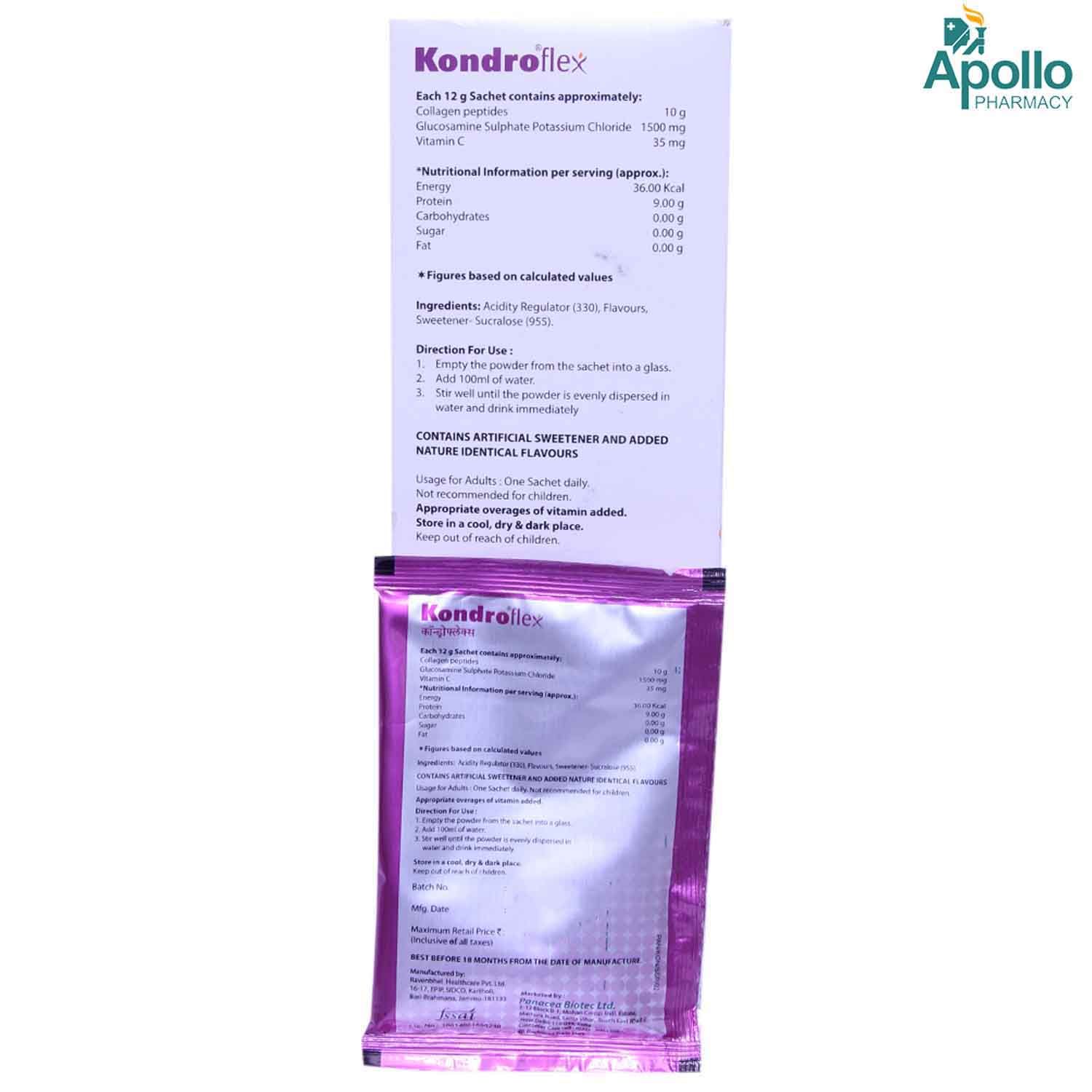KONDRO FLEX SACHETS EACH 12GM Price, Uses, Side Effects, Composition ...