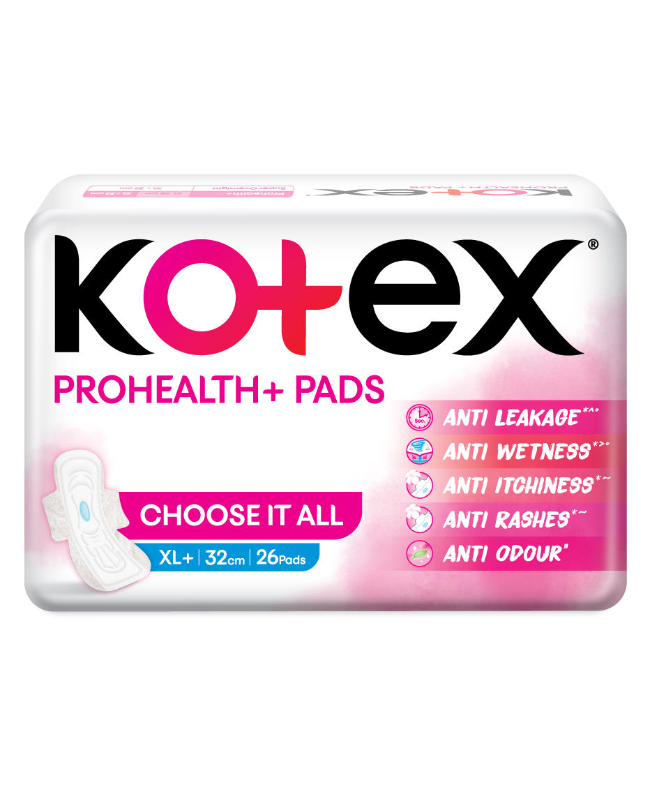 Kotex Prohealth+ Sanitary Pads XL+, 26 Count Price, Uses, Side Effects ...