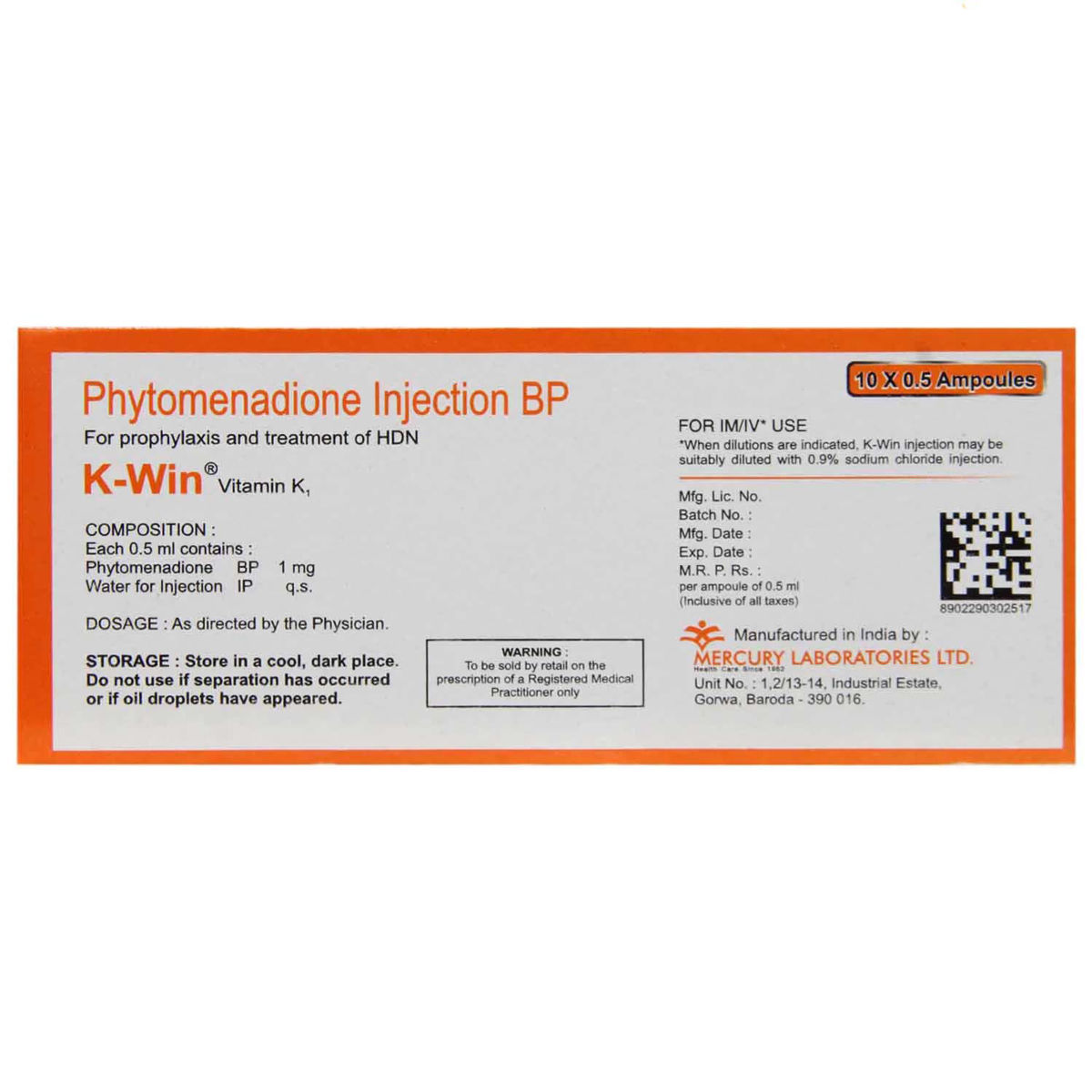 KWIN 1MG INJECTION 0.5ML Price, Uses, Side Effects, Composition ...